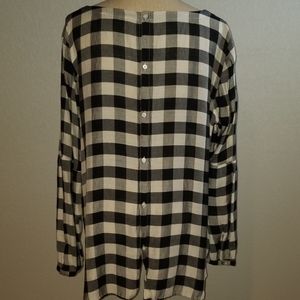 LOFT | Tops | Loft Buffalo Checked Button Back Blouse | Poshmark